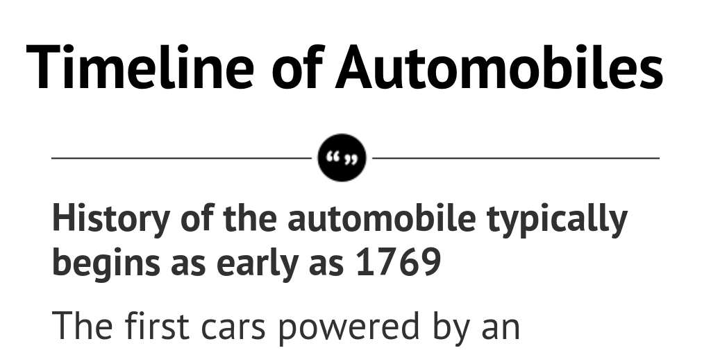 Timeline of Automobiles by jennifergrey - Infogram